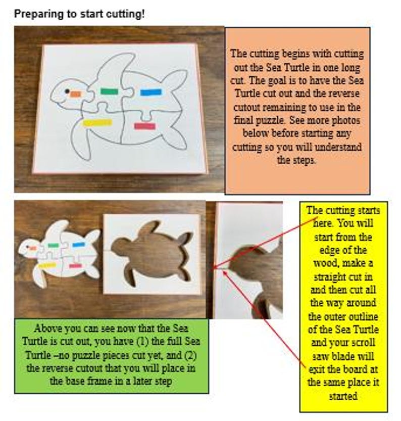 DIY Sea Turtle Puzzle, Step-by-step Guide and Pattern, PDF Download ...
