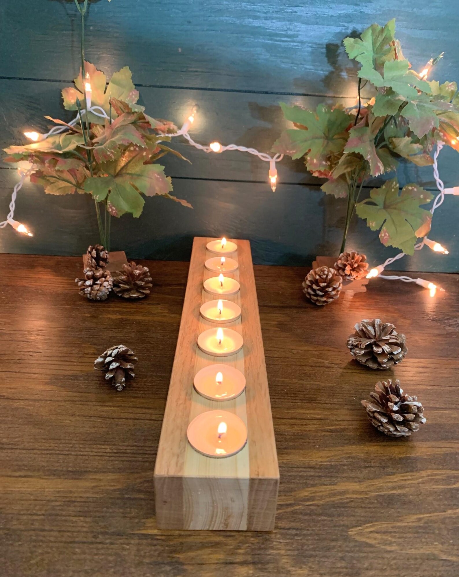 Oak Tealight Holder With Pine Insert, Tea Light Holder, Tea Candle ...