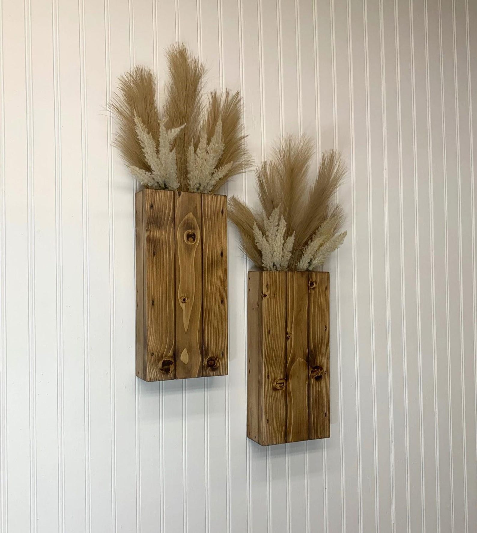 Modern Farmhouse Sconces With Floral Touch-set of 2-country Charm Wall ...