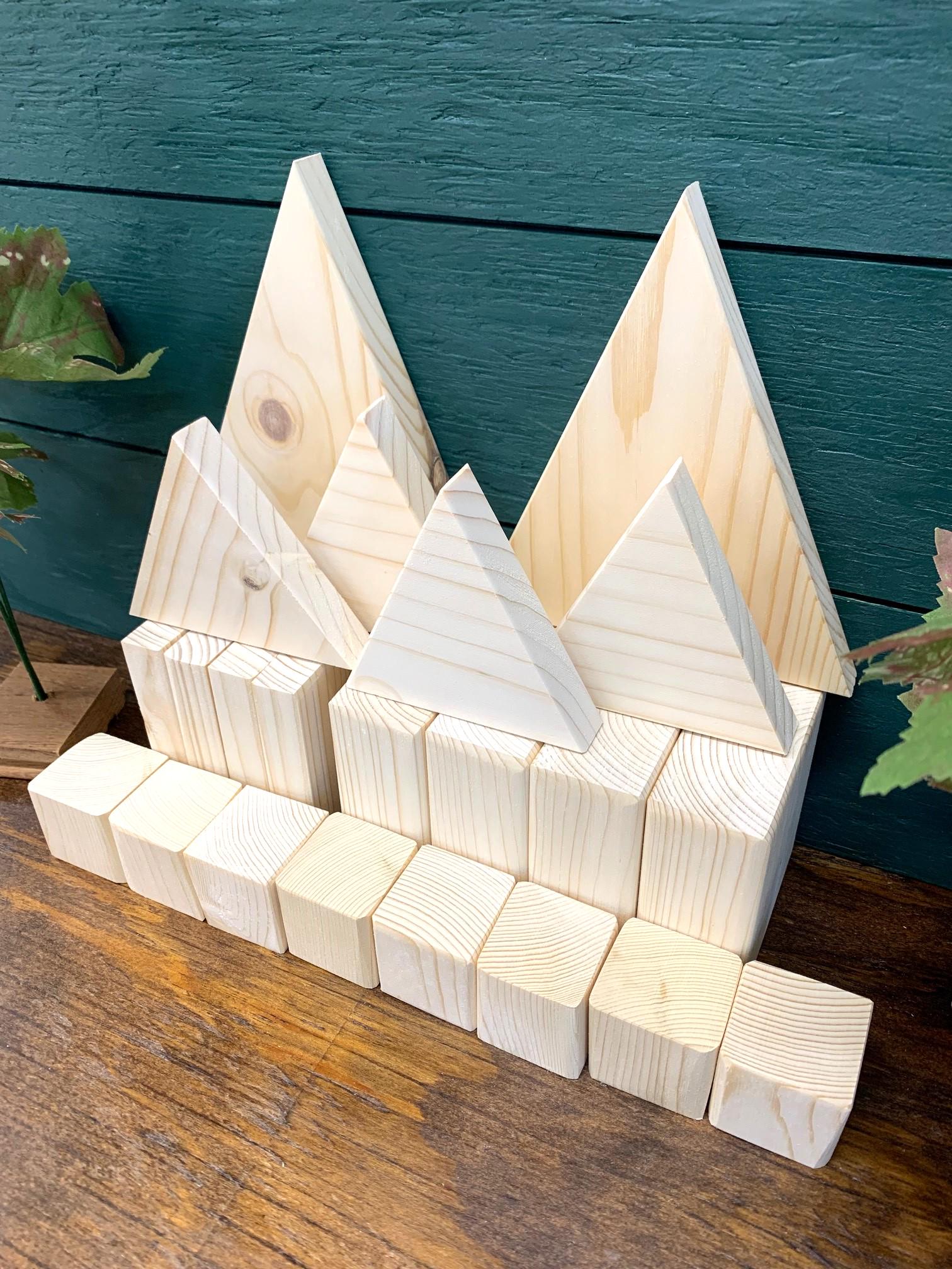 Wood Blocks, Set of 22 Assorted Blocks, Craft Wood Blocks, Sanded ...