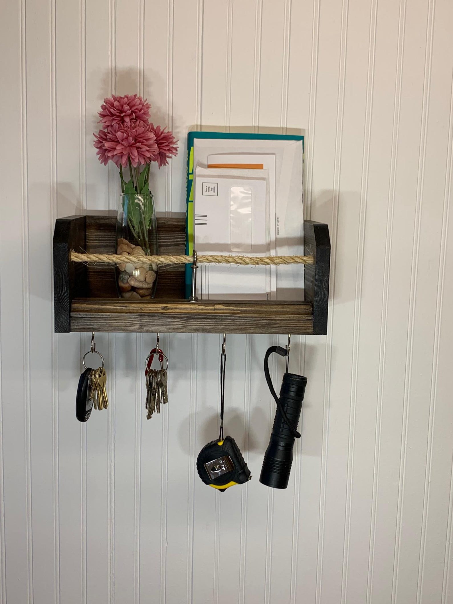 Mail and Key Holder-organizer, Entryway Mail Holder, Handcrafted Mail ...