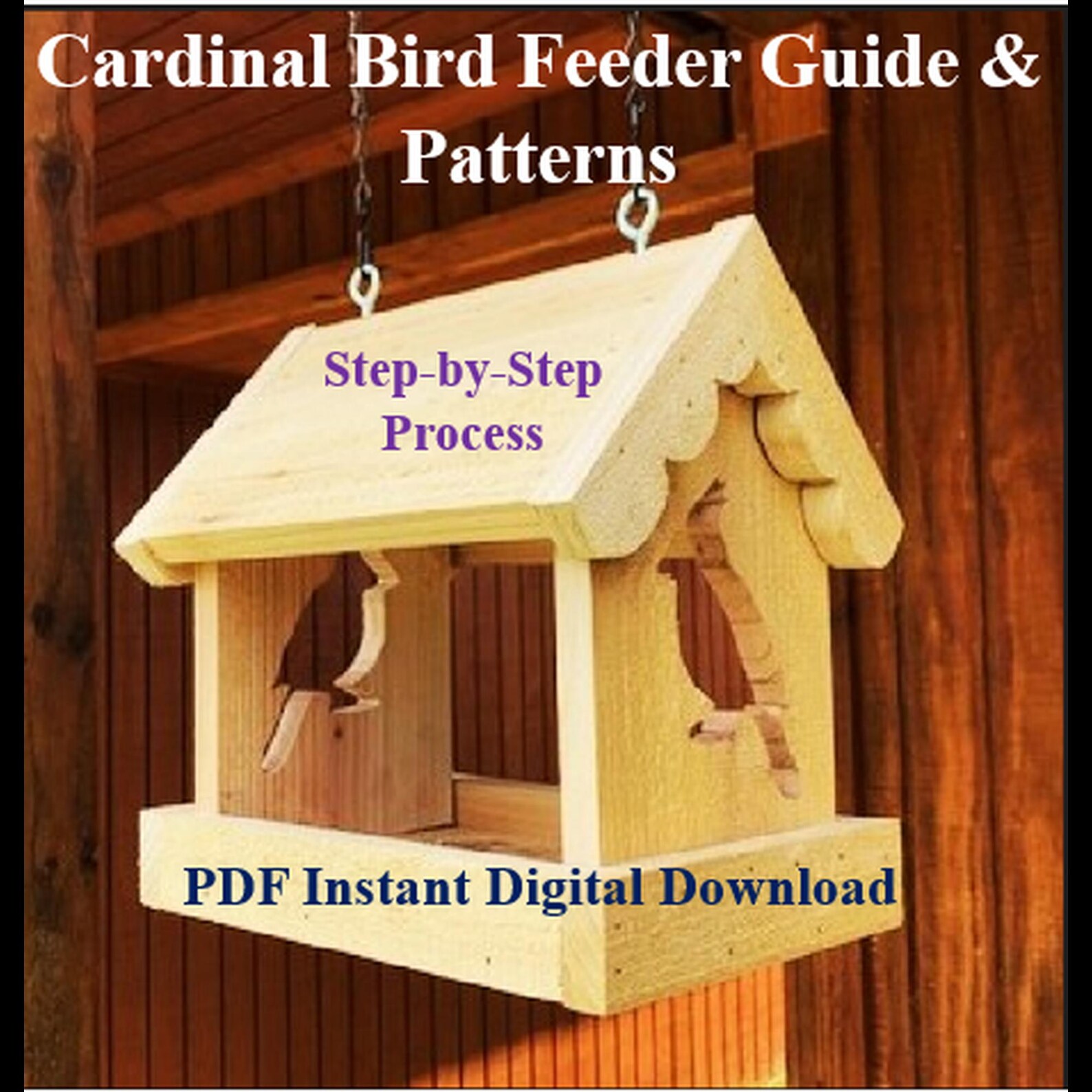 Cardinal Bird Feeder Plans, DIY Cedar Woodworking Guide (PDF Download ...
