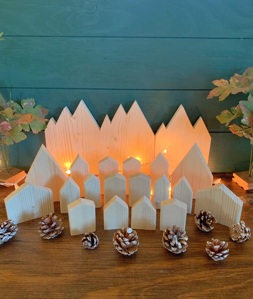 Christmas Village Blocks, 21-piece Set, Mountain Village Blocks, Set of ...