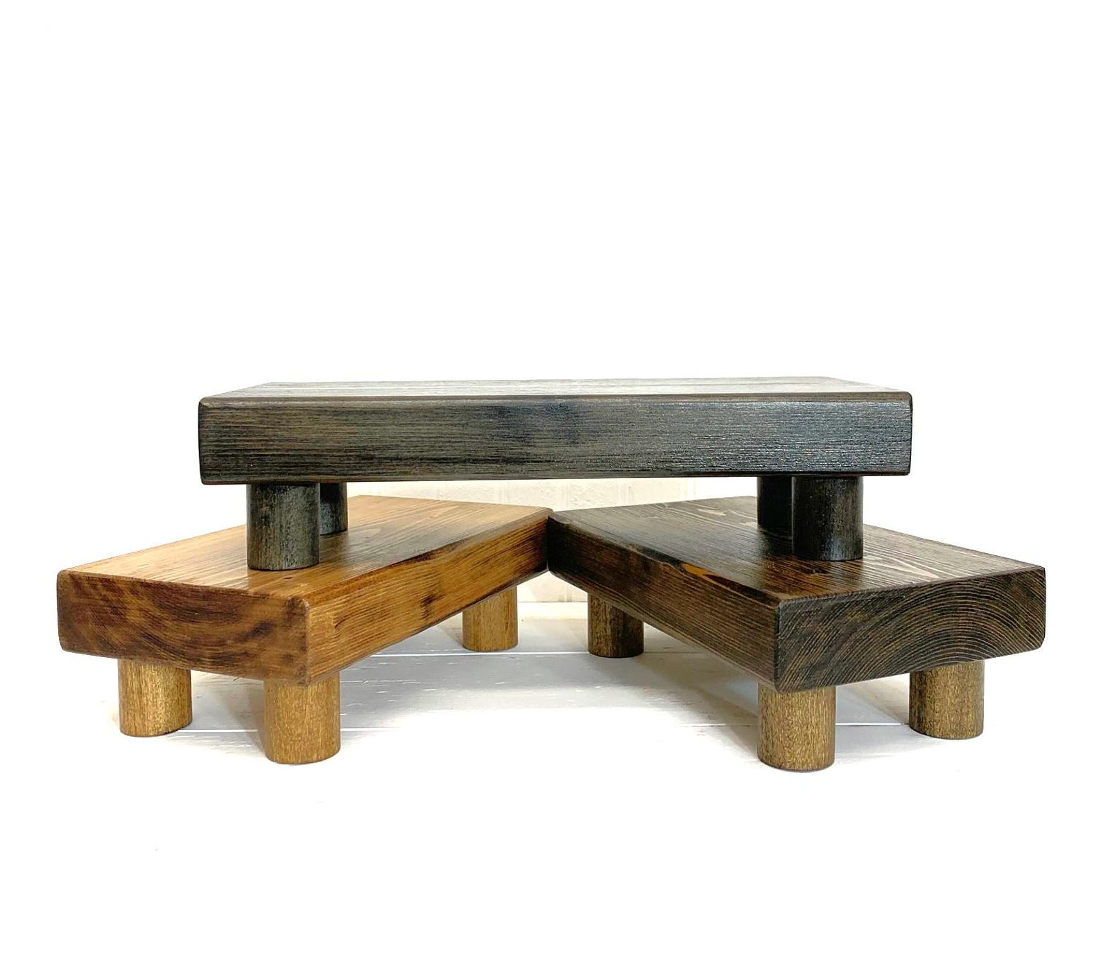Wood Pedestal-elevate Your Decor-rustic Wooden Riser-display Stand ...