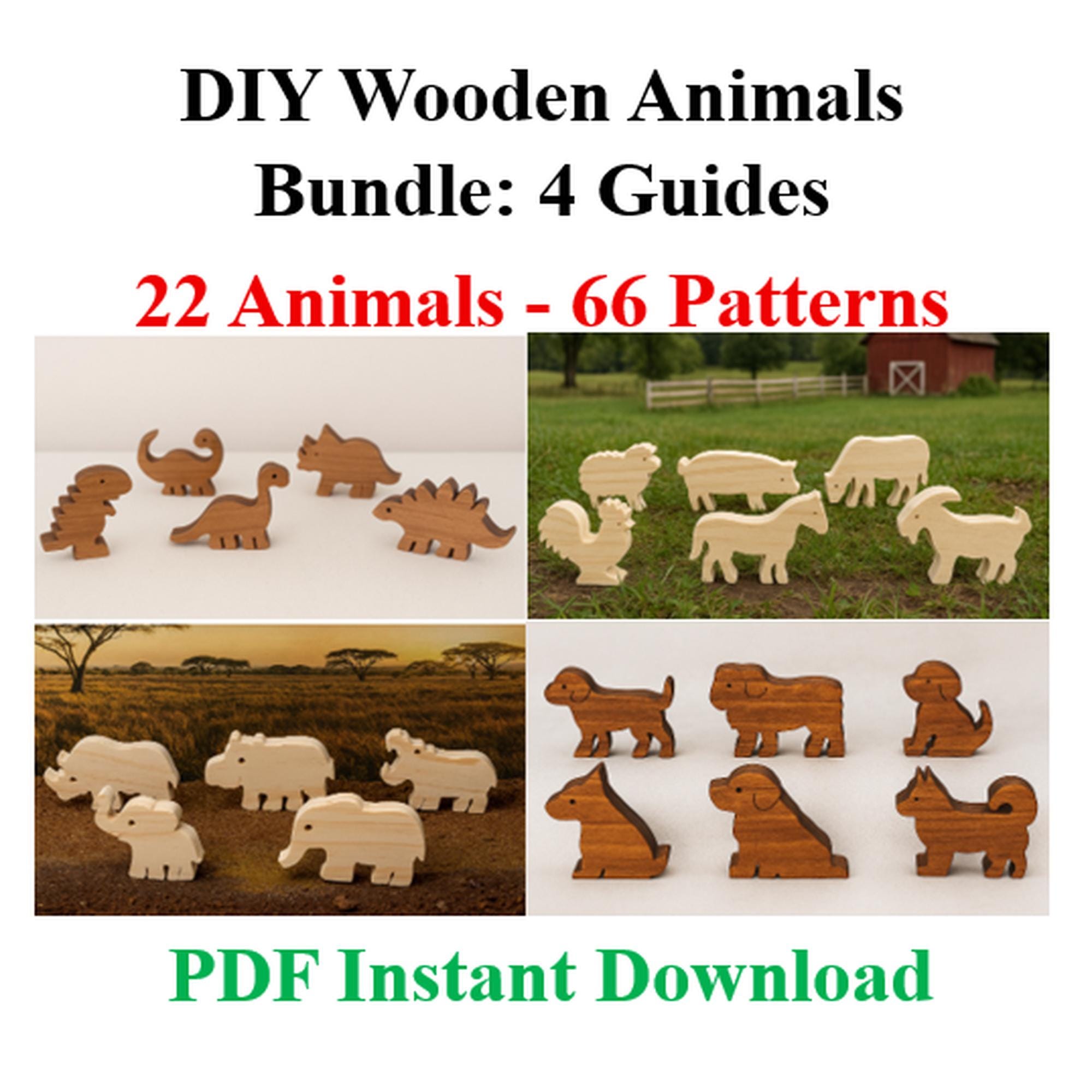 Creative Woodworking Fun Pack-66 Animal Patterns + Easy-to-follow ...