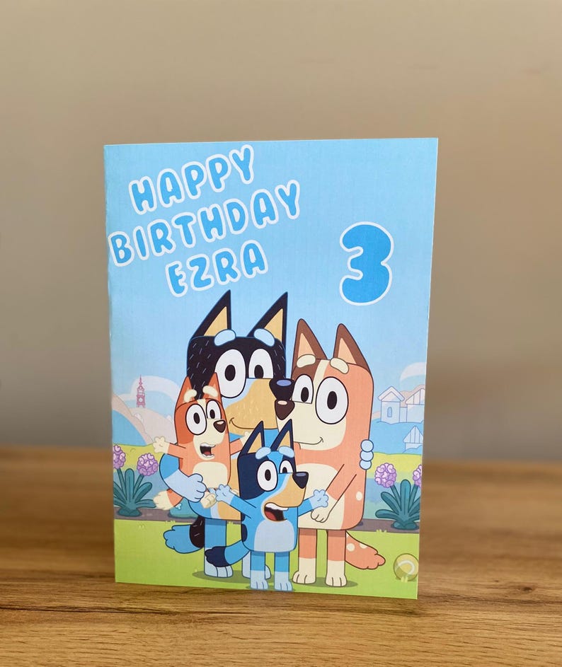 Personalised Bluey Birthday Card, Bluey Card, Son Daughter Niece Nephew ...