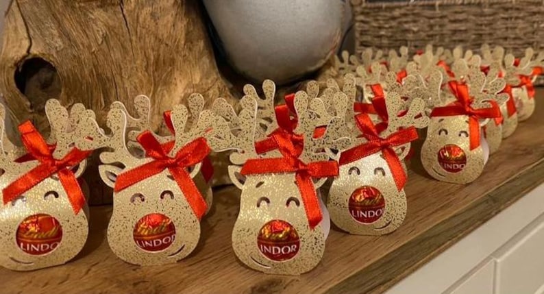 Cute Christmas Reindeer Chocolate Holder, Table Decoration, Favour ...