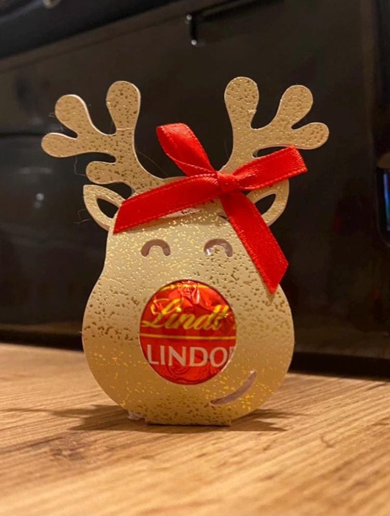 Cute Christmas Reindeer Chocolate Holder, Table Decoration, Favour ...