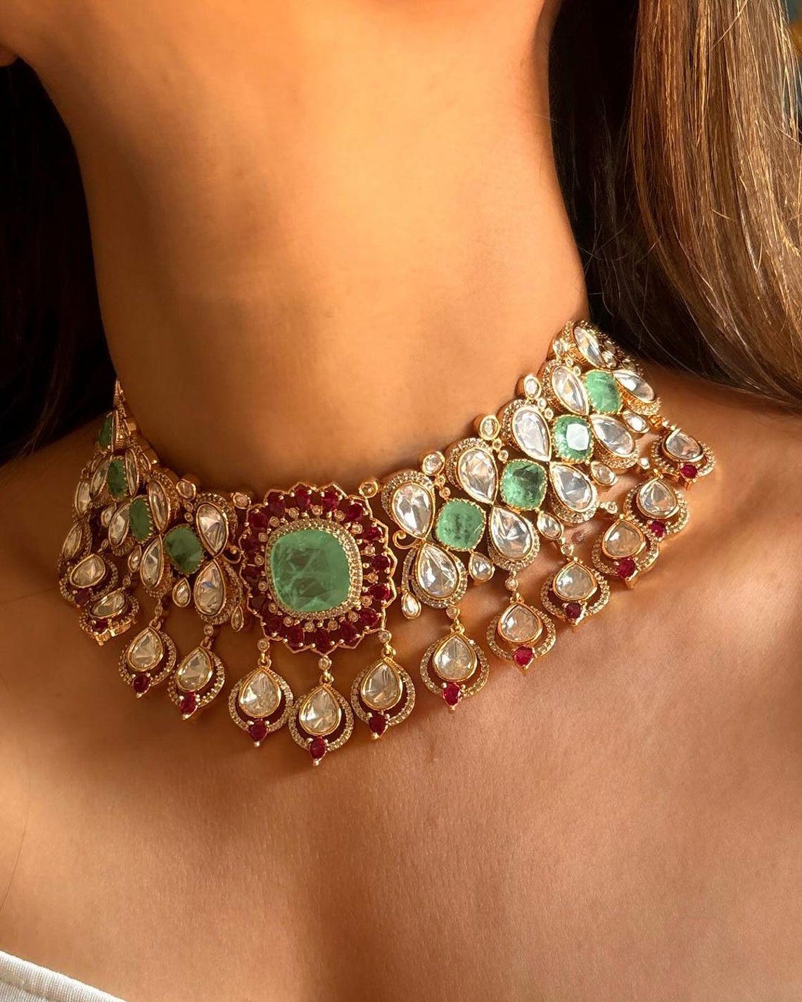 Sabyasachi Inspired Designer Kundan Set, Multi Kundan Neckless, Kundan ...