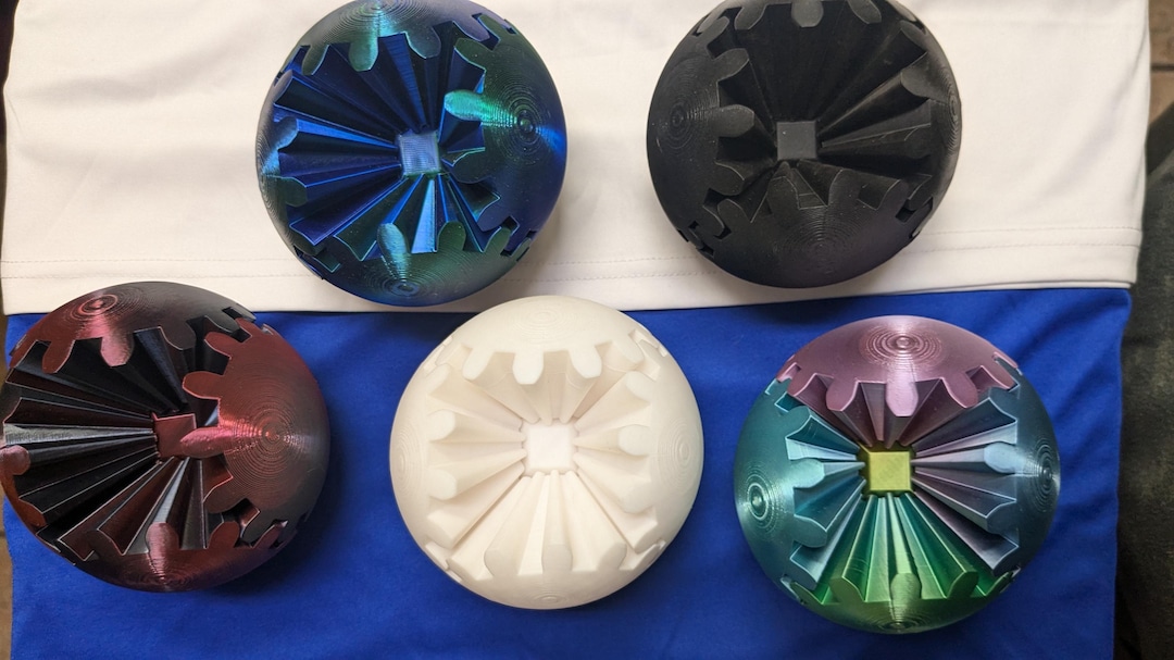 3D Large Printed Gear Ball Sphere - Stress Relief Toy, Fidget Spinners ...