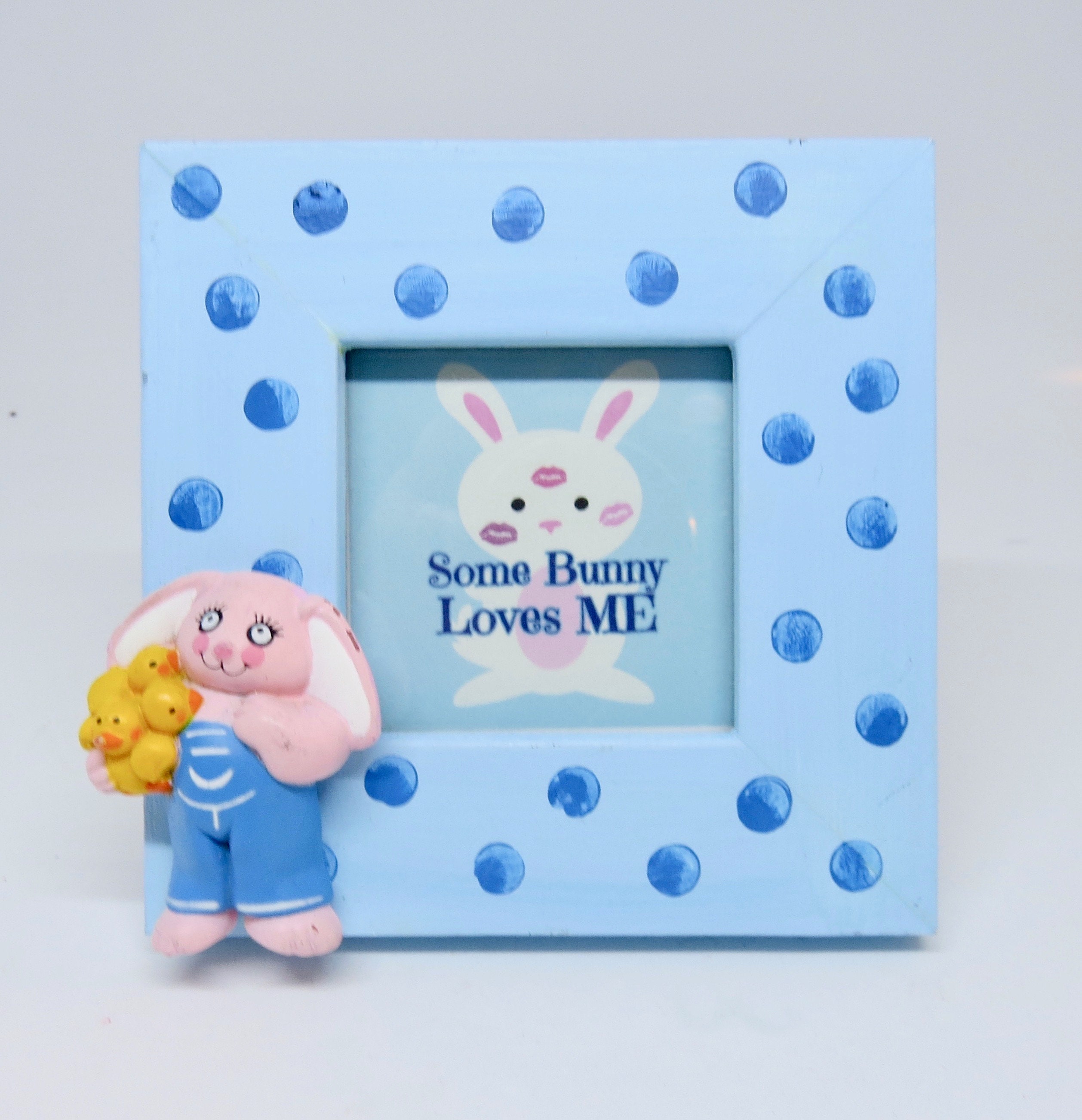 OOAK Unique PHOTO FRAME Some Bunny Loves Me Frame for Baby Boy Small 4 ...