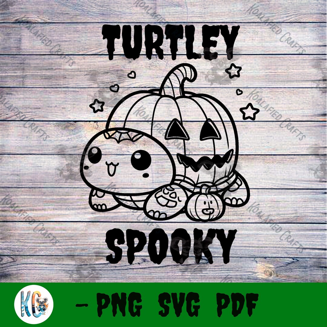 Turtley Spooky Design: Turtle Pumpkin Halloween (PNG, SVG, PDF) - Etsy