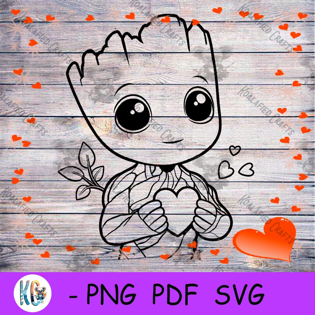 Baby Groot Holding a Heart, Valentine's Day, Digital Download, SVG - Etsy