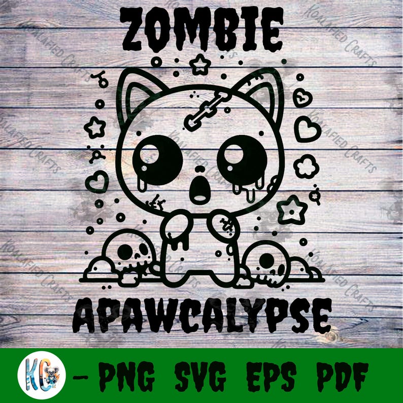 Zombie Apawcalypse, Zombie Cat - Etsy