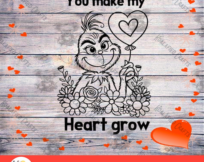 Grinch With Heart-shaped Balloon/ You Make My Heart Grow/ Grinch ...