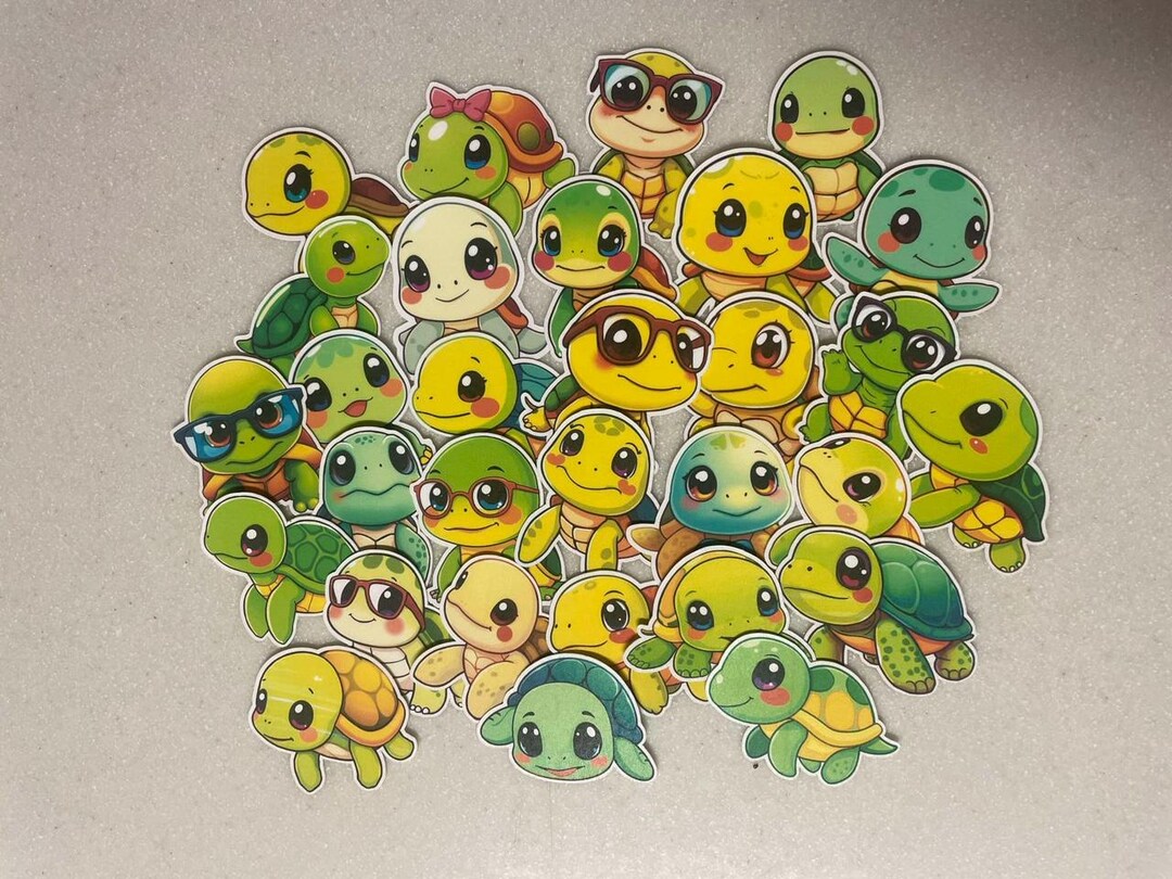 Turtles & Tortoises Cute Stickers - 30 Stickers - Etsy