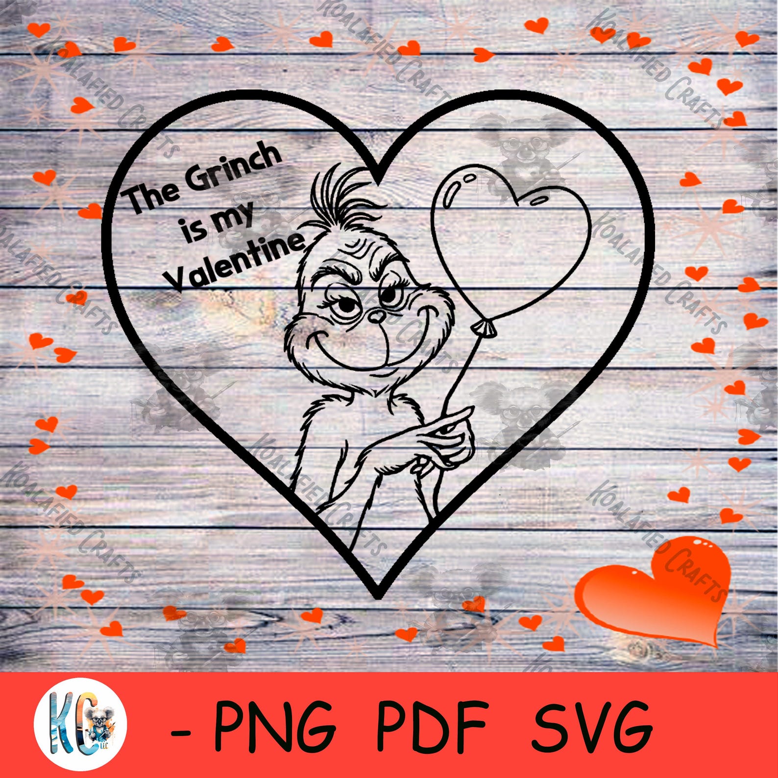 The Grinch is My Valentine- Grinch With a Heart Balloon- Grinch ...