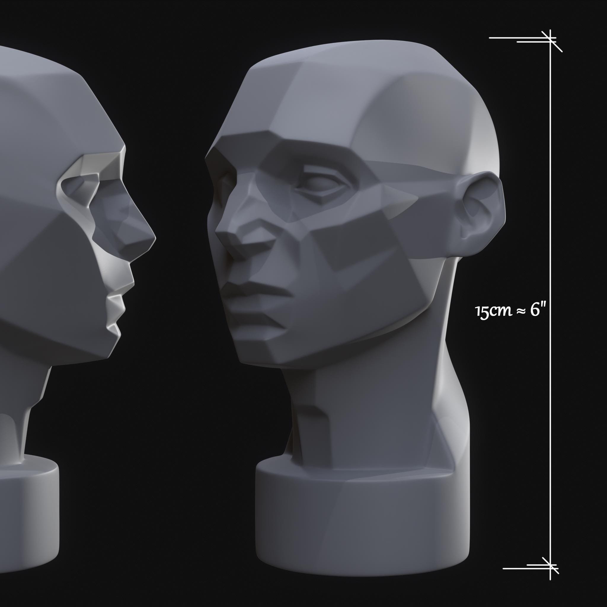 3D Printed Asaro Head: Art Study Tool, Customizable Gift - Etsy