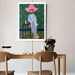 Pink Hat Man Poster, Retro Wall Art, Modern Home Decor, Vintage Wall ...