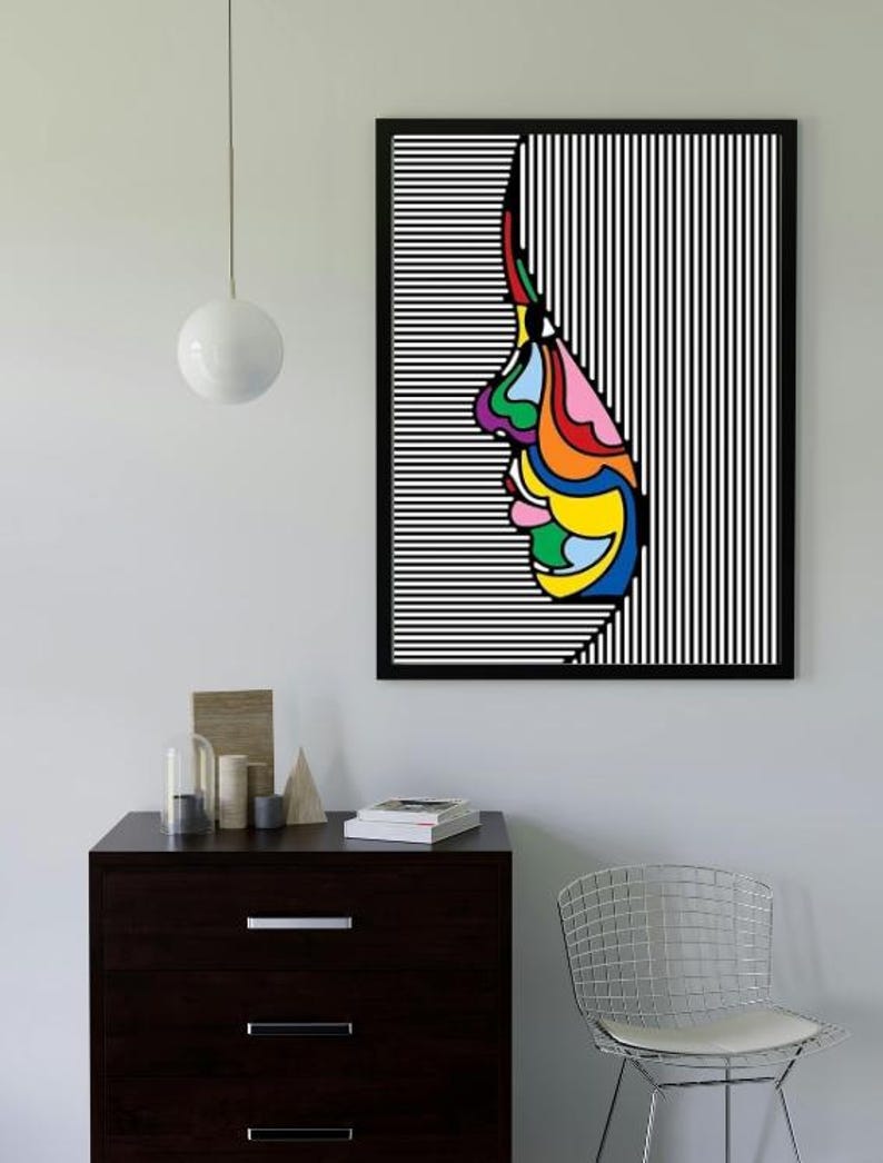 Line Art Canvas Poster, Line Drawing, Woman Posters, Line Art Print ...