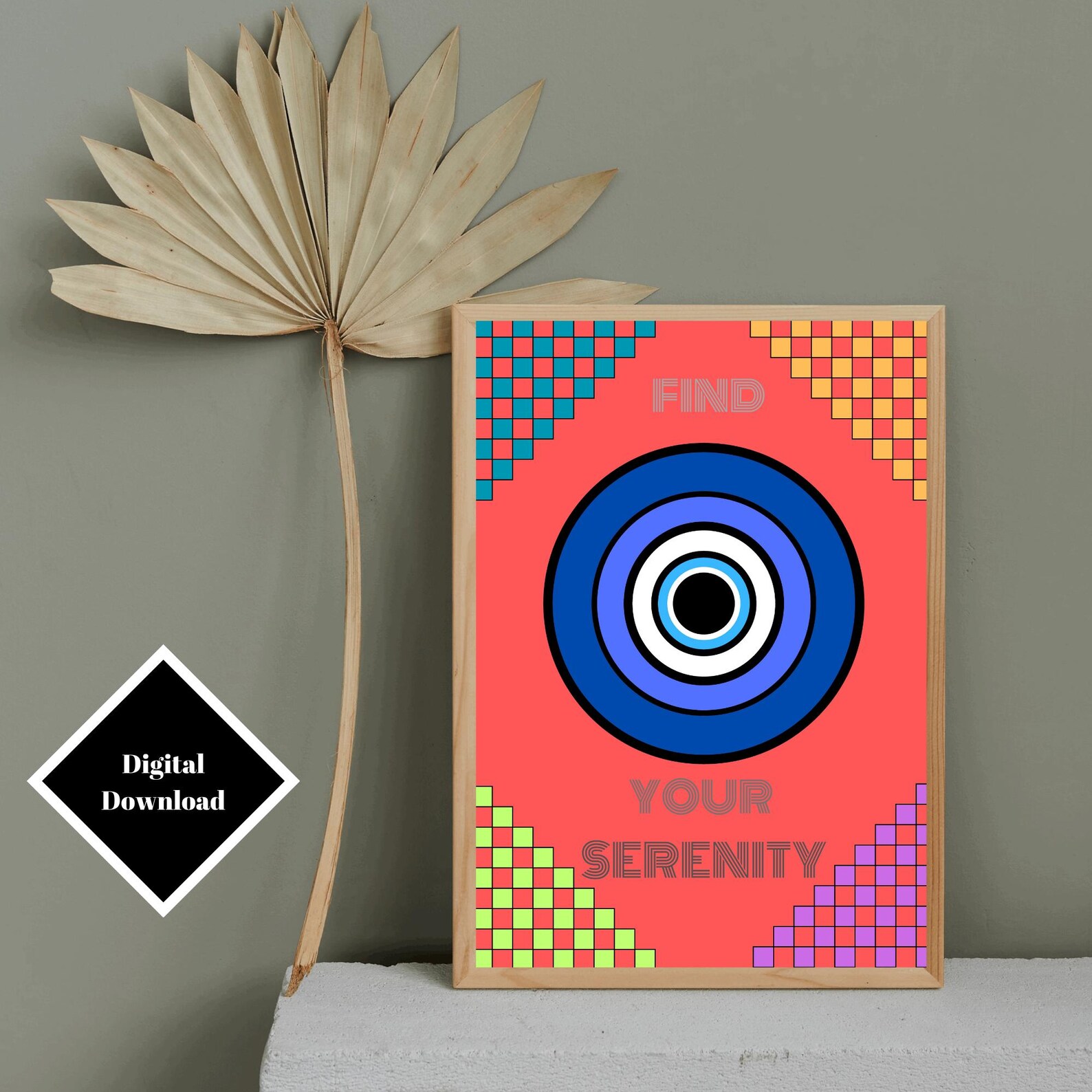 Quote Wall Art, Evil Eye Bead Poster, Motivational Poster ...