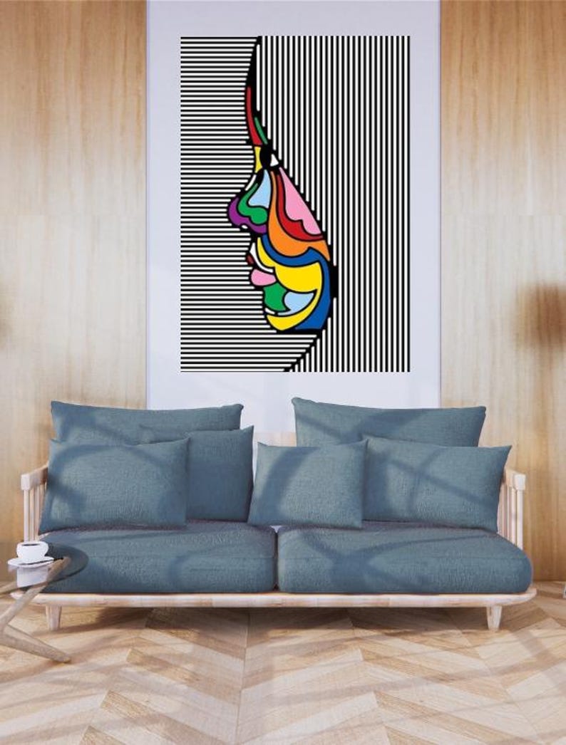 Line Art Canvas Poster, Line Drawing, Woman Posters, Line Art Print ...