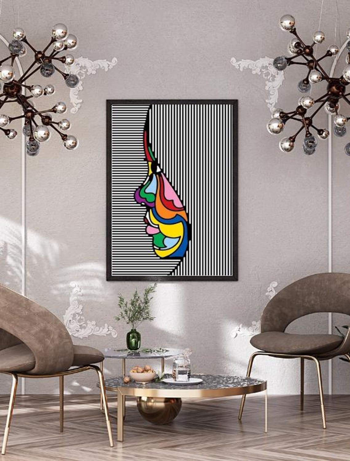 Line Art Canvas Poster, Line Drawing, Woman Posters, Line Art Print ...