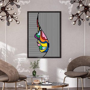 Line Art Canvas Poster, Line Drawing, Woman Posters, Line Art Print ...