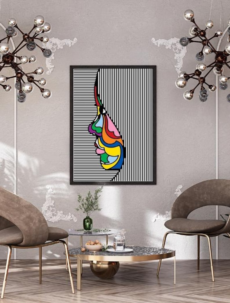 Line Art Canvas Poster, Line Drawing, Woman Posters, Line Art Print ...