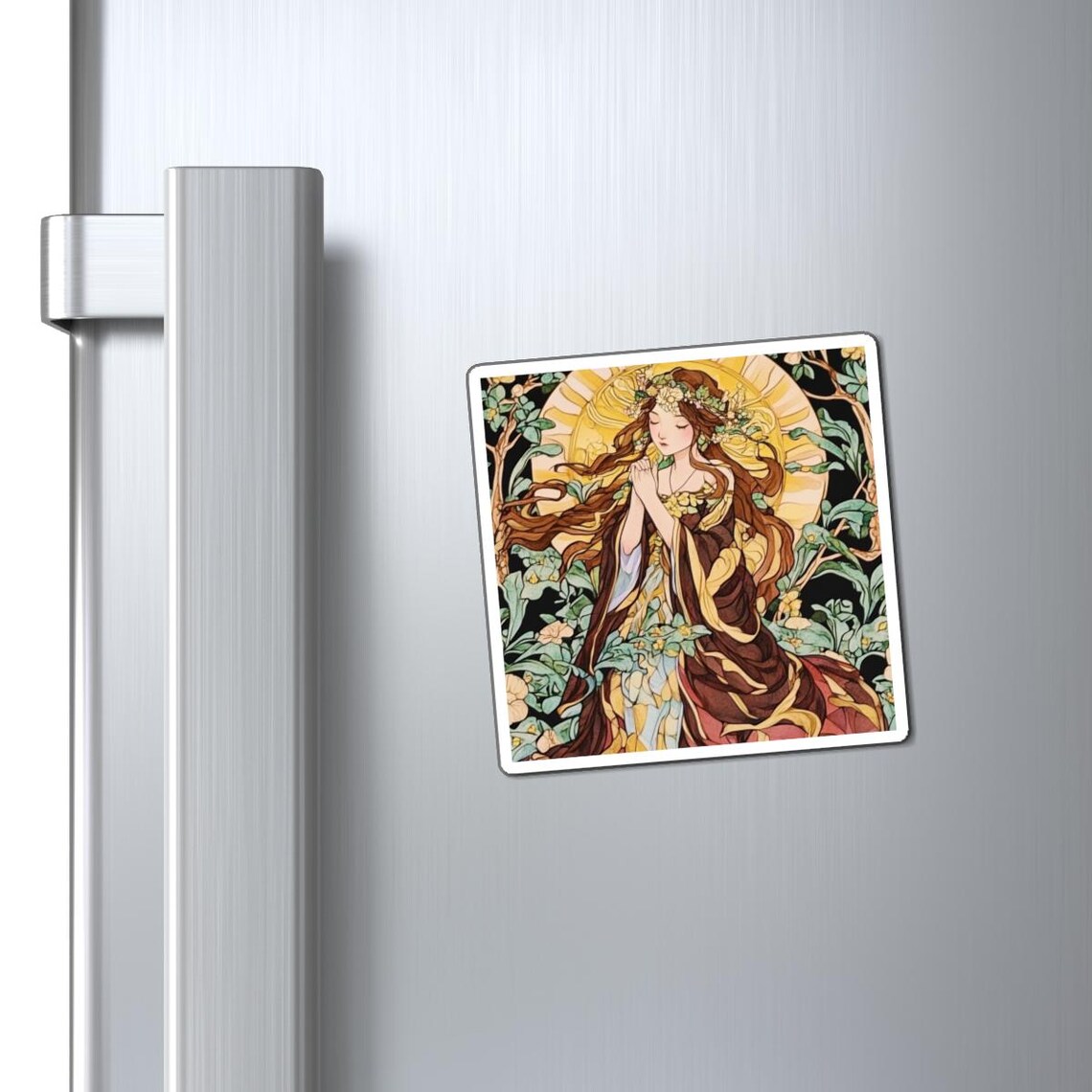 Japanese Mythology Sun Goddess Magnets, Mythical Japanese God Design ...