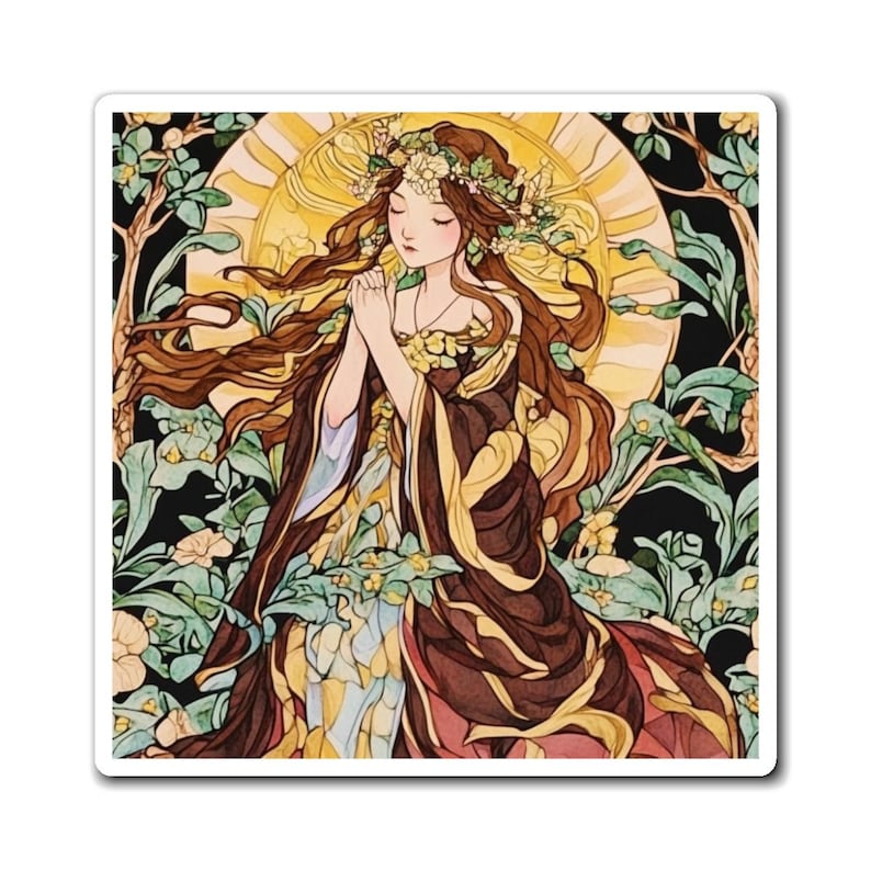 Japanese Mythology Sun Goddess Magnets, Mythical Japanese God Design ...
