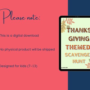 Thanksgiving Scavenger Hunt for Kids, Riddles & Word Scramble ...