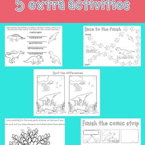 Coloring Activity Set for Kids, Dinosaur Coloring Pages Activity Pack ...