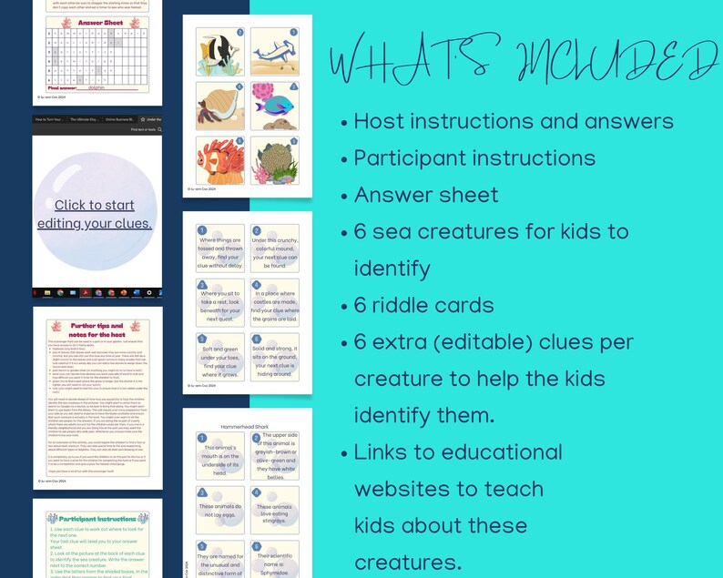 Ocean Scavenger Hunt Printable, Under the Sea Party Game for Kids ...
