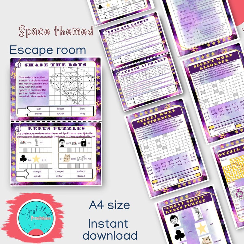 Space Escape Room for Kids: Printable Puzzle Game (PDF) - Etsy