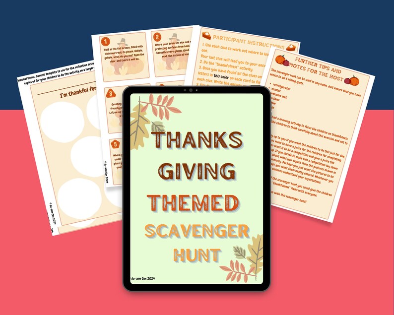 Thanksgiving Scavenger Hunt for Kids, Riddles & Word Scramble ...