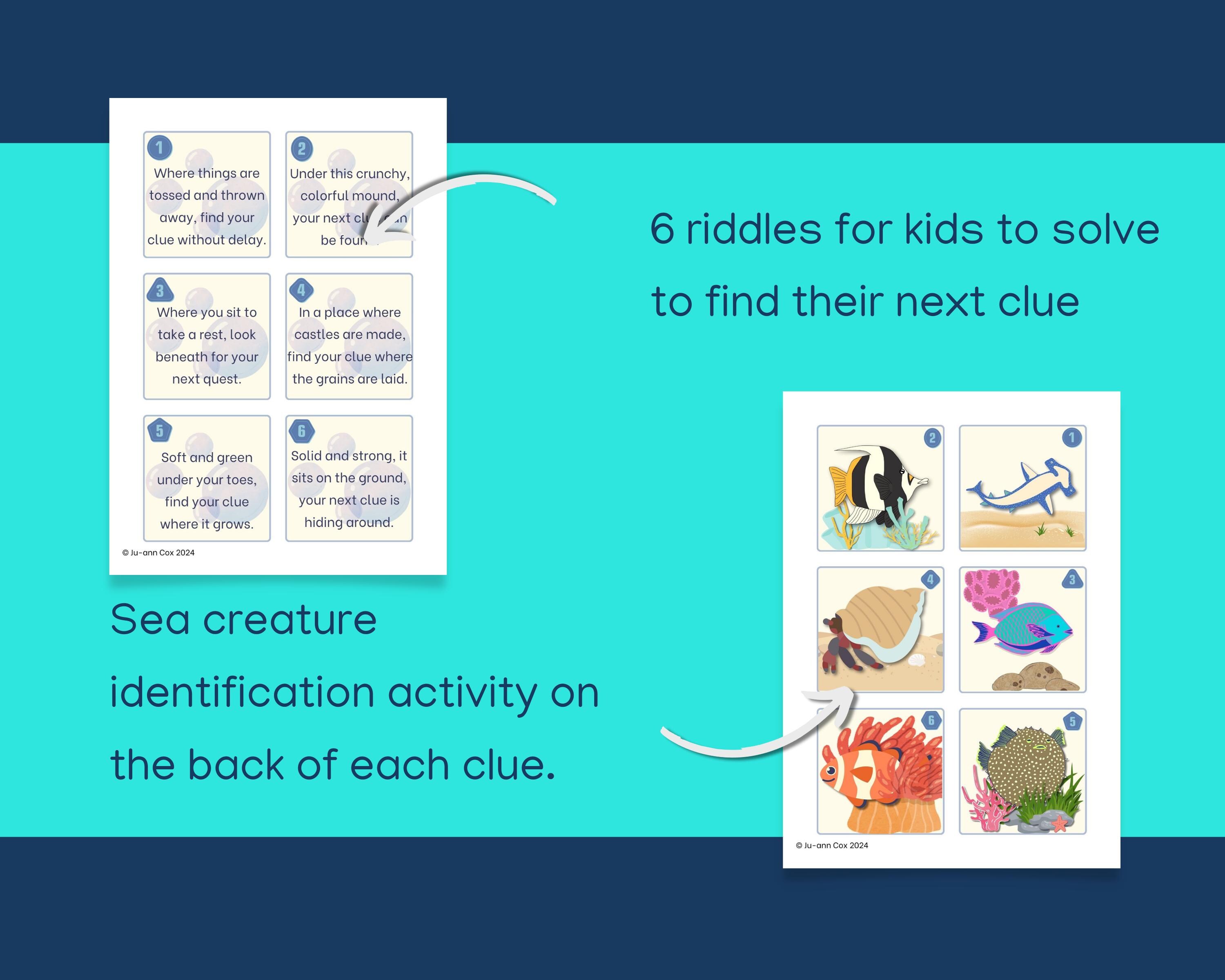 Ocean Scavenger Hunt Printable, Under the Sea Party Game for Kids ...