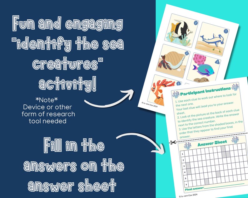 Ocean Scavenger Hunt Printable, Under the Sea Party Game for Kids ...