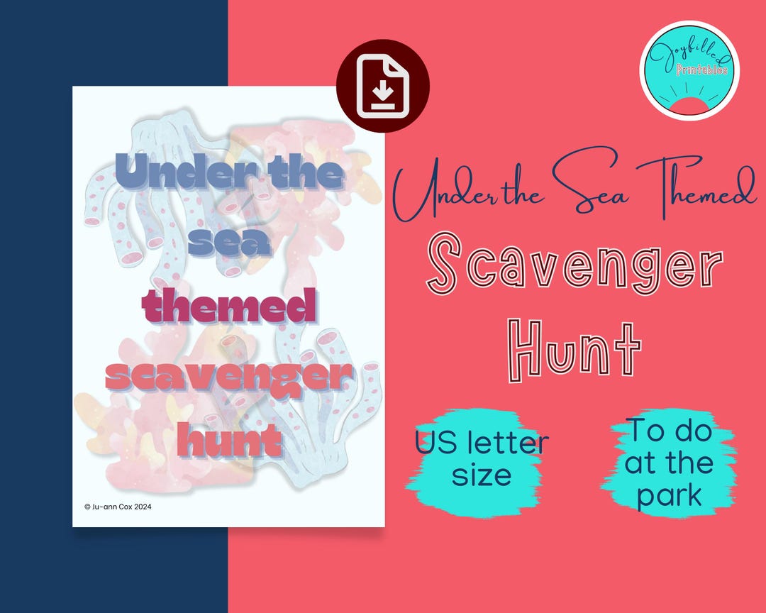 Under the Sea Scavenger Hunt: Kids Park Activity (printable) - Etsy