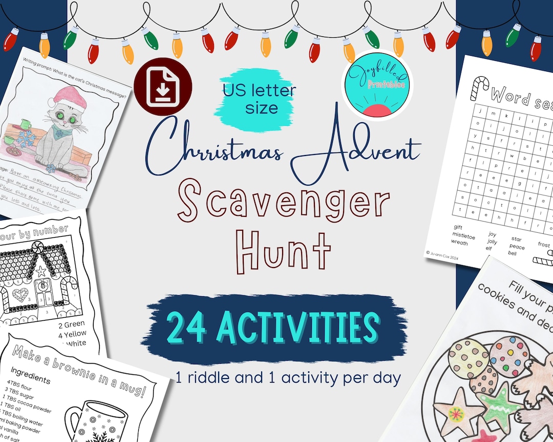 Christmas Advent Scavenger Hunt for Kids Activity Pack/christmas ...