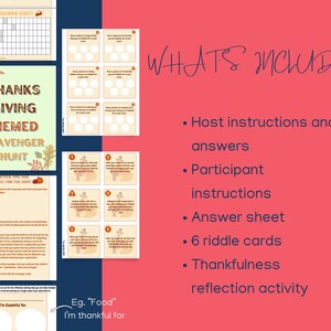 Thanksgiving Scavenger Hunt for Kids, Riddles & Word Scramble (printable) - Etsy