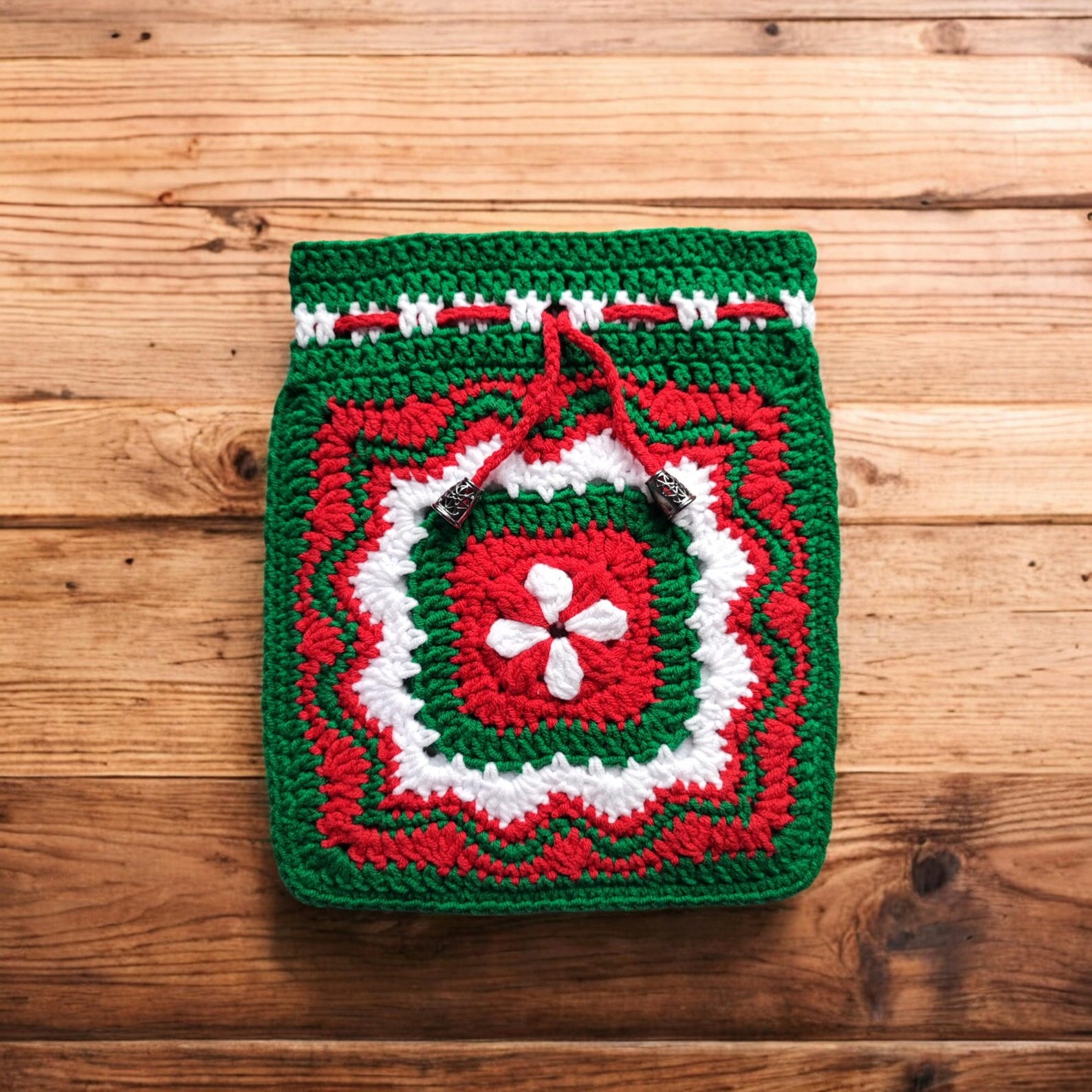 Granny Square Drawstring Bag Crochet Pattern, Granny Square Pattern ...