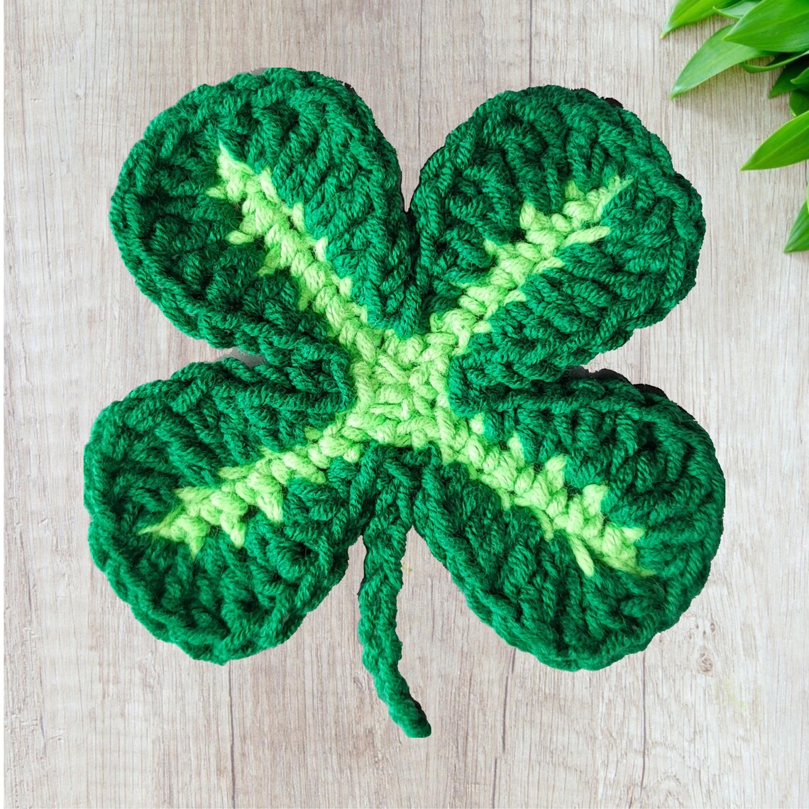 2-in-1 Easy Crochet Pattern "4-leaf Clover" Granny Square and Applique ...