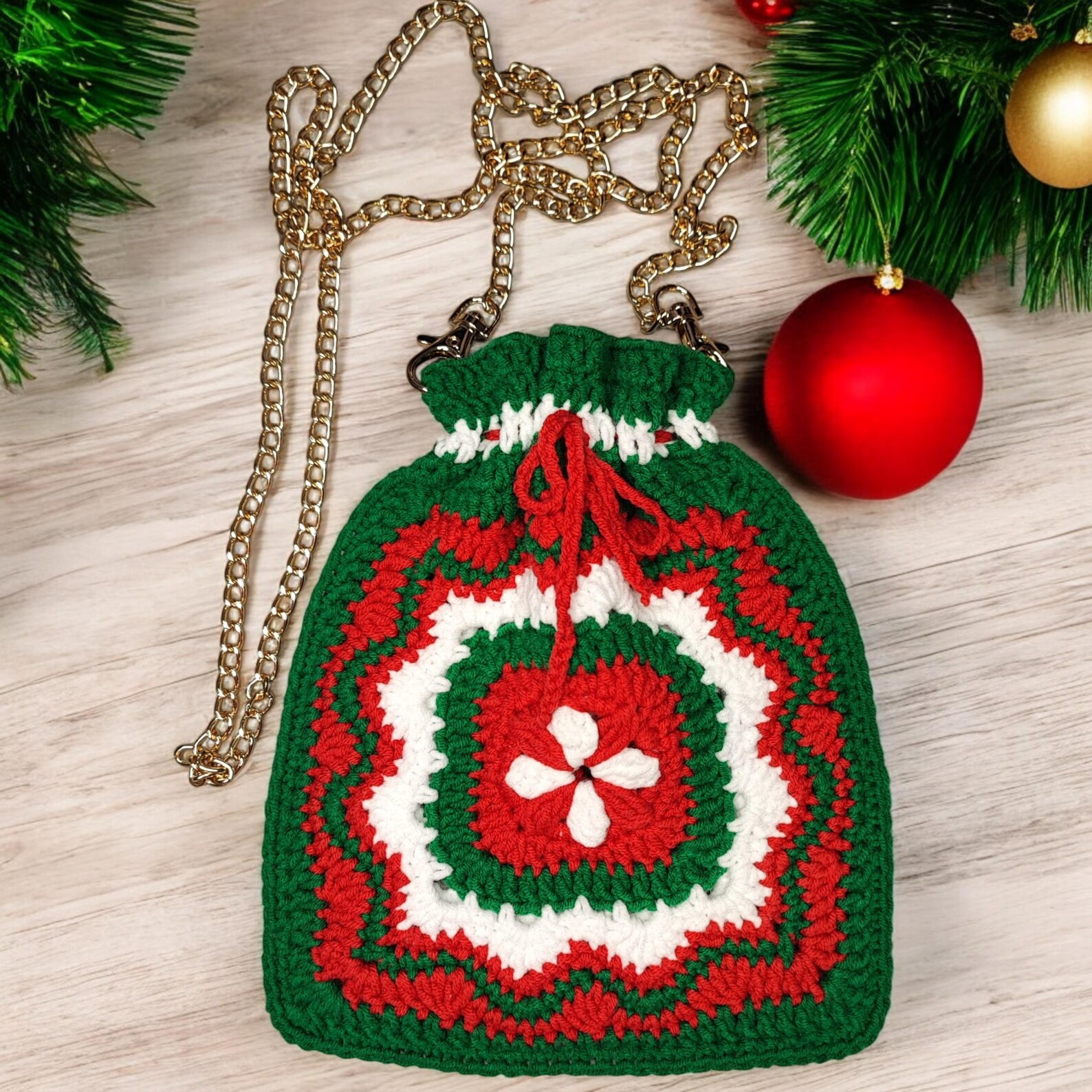 Granny Square Drawstring Bag Crochet Pattern, Granny Square Pattern ...
