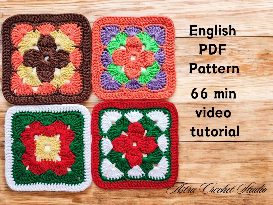 Video Tutorial - Easy Granny Square Crochet Pattern,three-color Granny ...