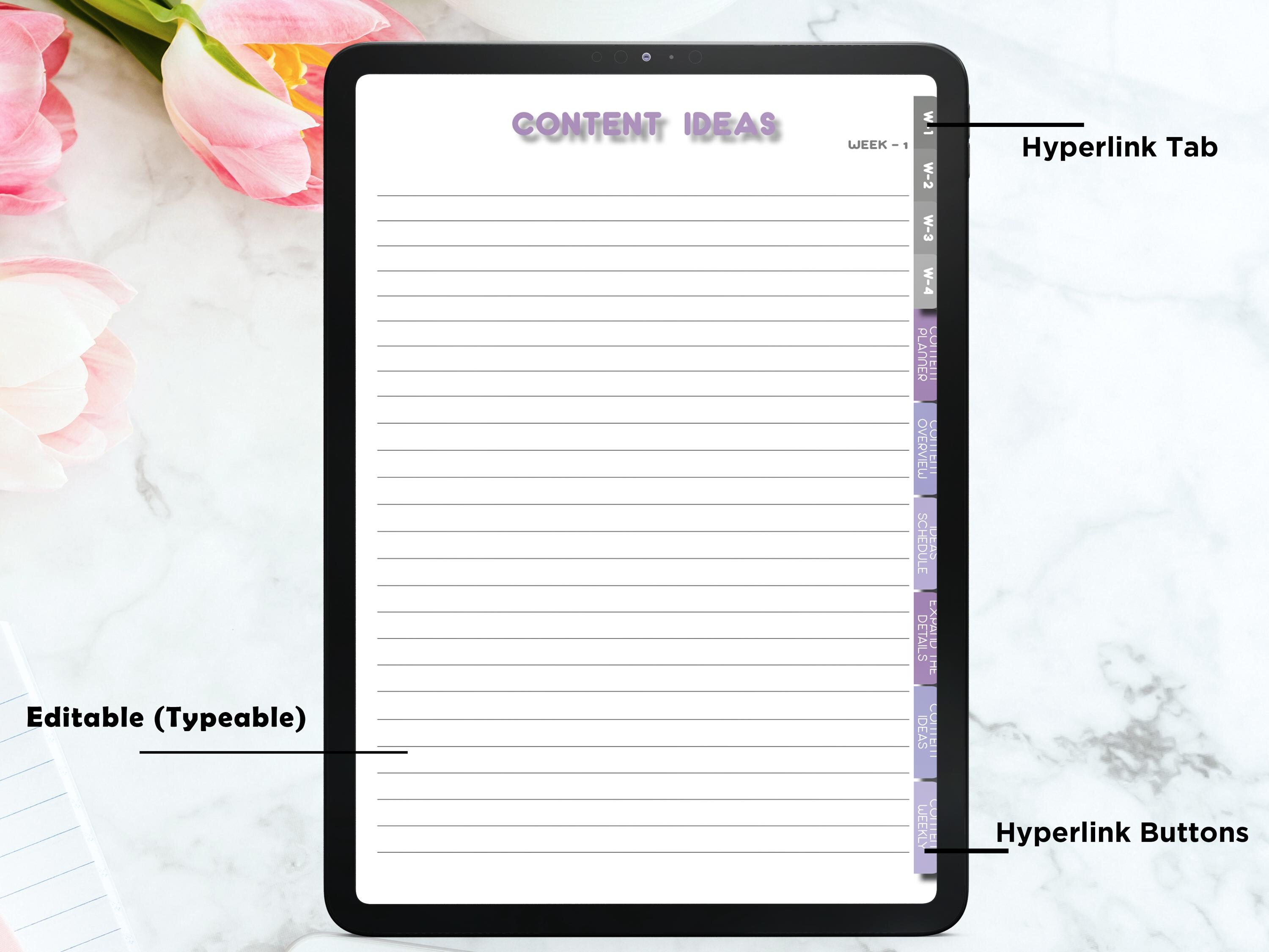 Printable Content Planner, Printable Content Calendar Tracker,editable ...