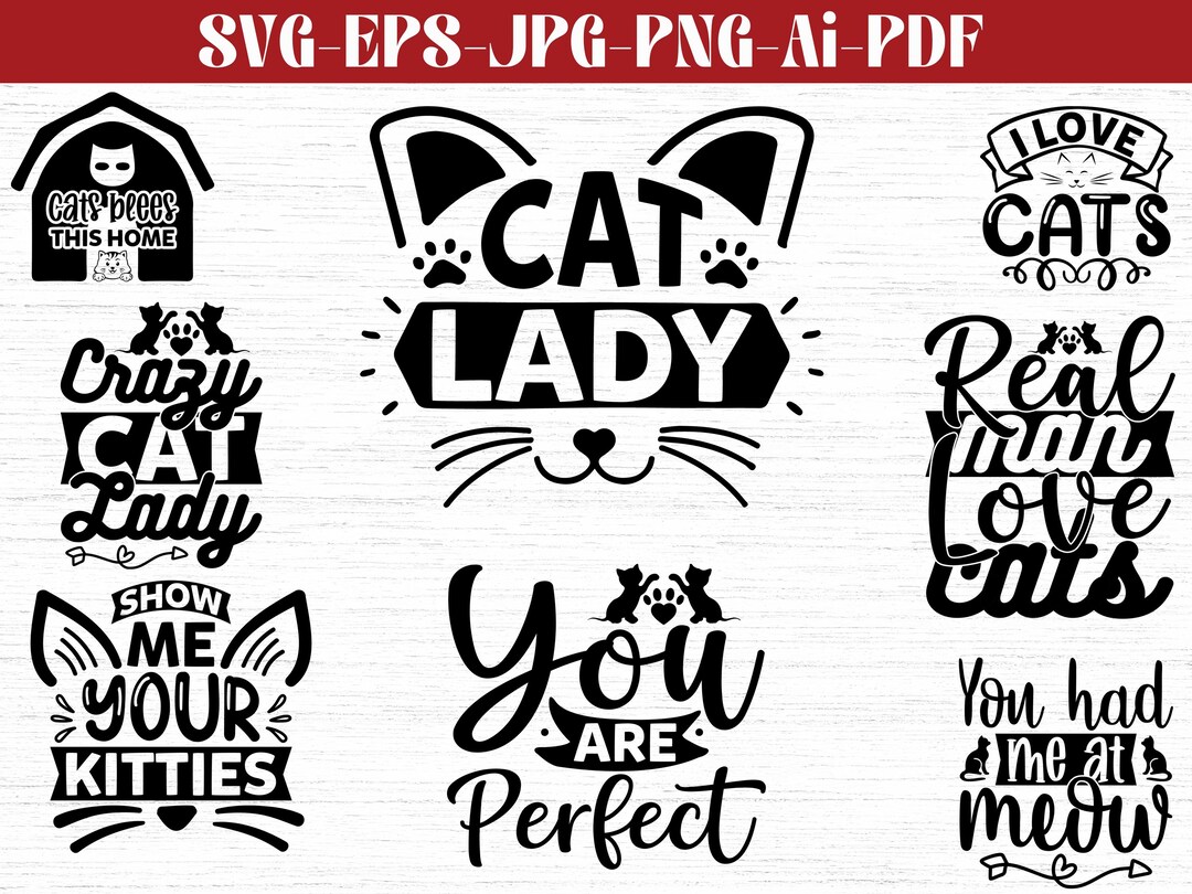 Cat Lady Svg Bundle, Cat Svg Bundle, Cat Svg Bundle Seasons,cat T-shirt ...