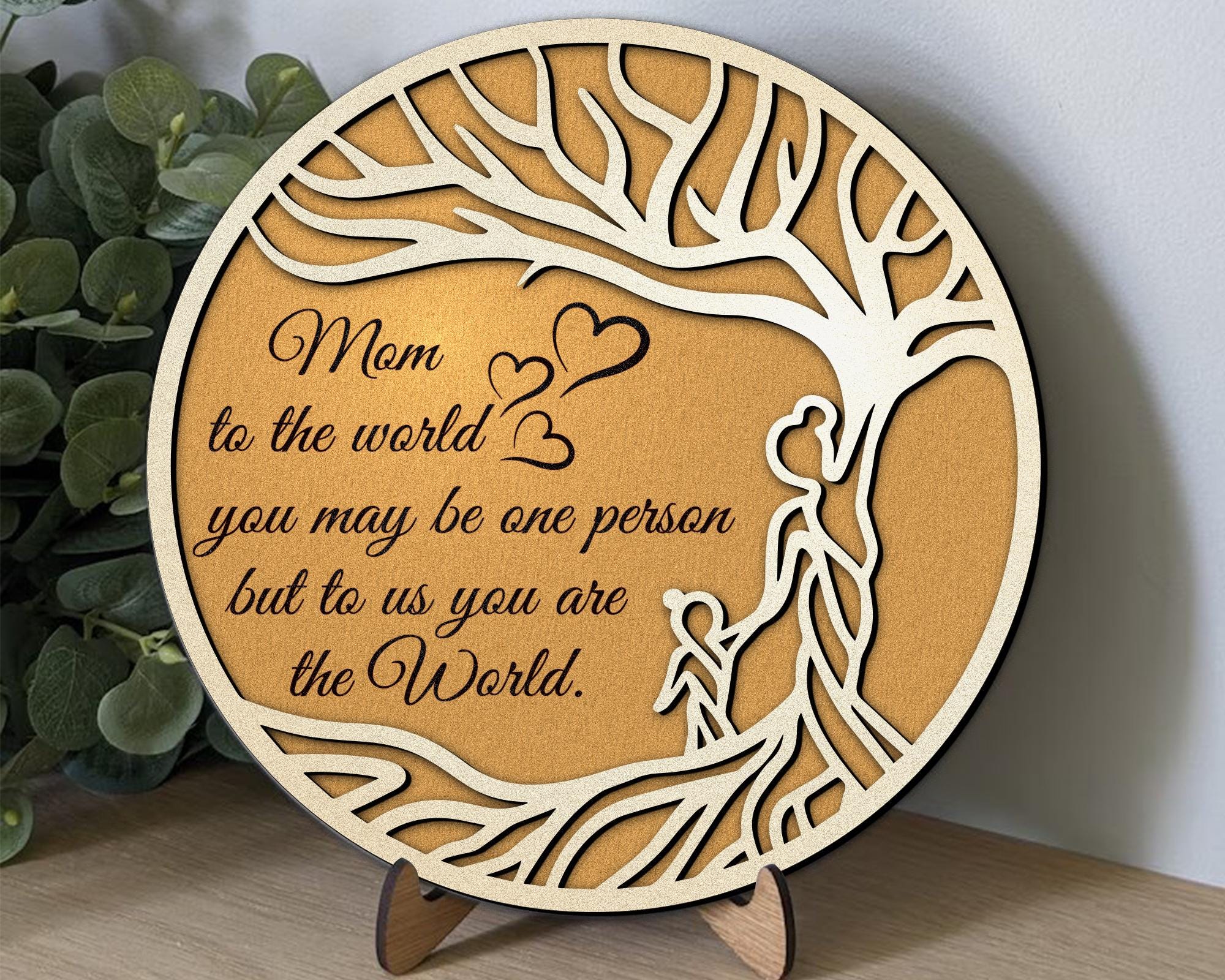 Mother Tree SVG, Wooden Decorative Stand, Layered Tree Svg, Laser Cut ...