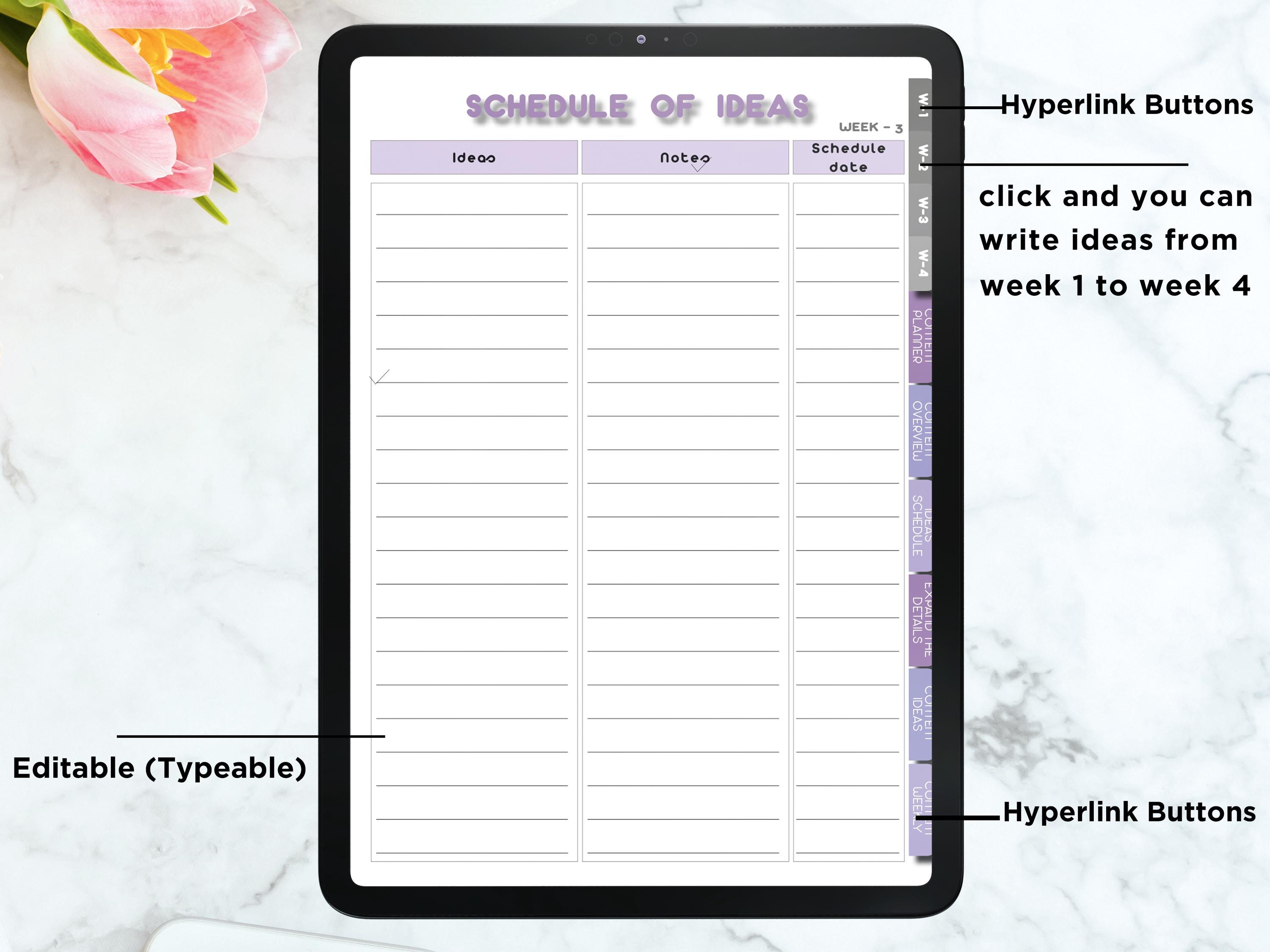 Printable Content Planner, Printable Content Calendar Tracker,editable ...