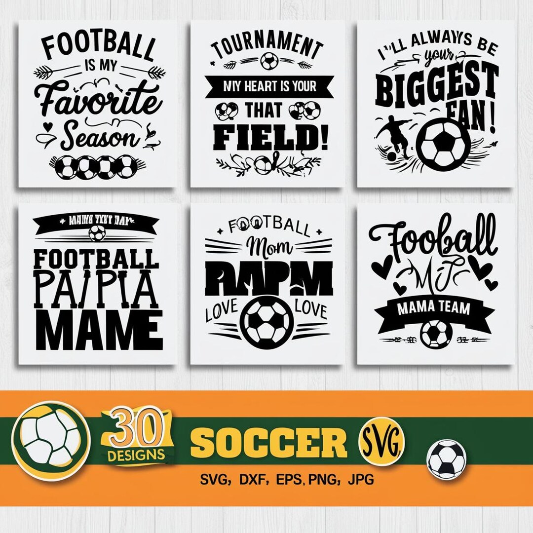 Soccer Svg Bundle, Soccer Svg, Svg Cut Files for Cricut, Soccer Clipart ...